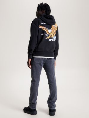 Eagle Motif Relaxed Fit Hoody Black Tommy Hilfiger