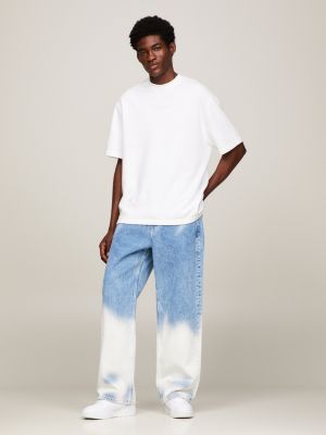 Uniseks Bleached Jeans Met Wijde Fit Denim Tommy Hilfiger