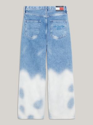 Uniseks Bleached Jeans Met Wijde Fit Denim Tommy Hilfiger