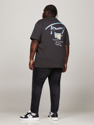 T Shirt Met Metallic Logo Op De Achterkant Grijs Tommy Hilfiger