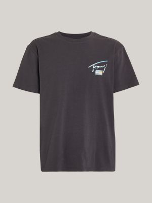 T Shirt Met Metallic Logo Op De Achterkant Grijs Tommy Hilfiger