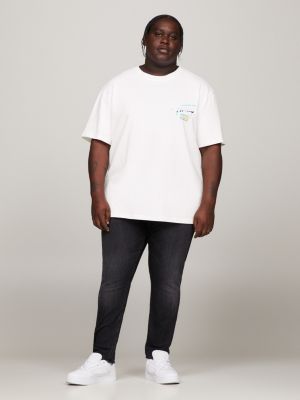 T Shirt Met Metallic Logo Op De Achterkant Wit Tommy Hilfiger