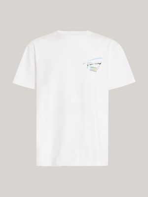 T Shirt Met Metallic Logo Op De Achterkant Wit Tommy Hilfiger