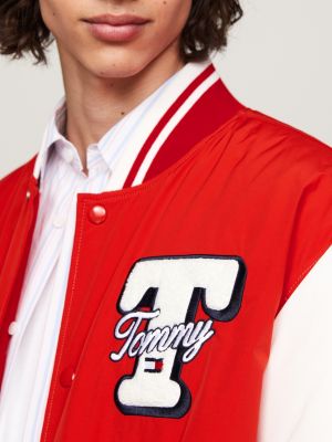 Varsity Colour-Blocked Letterman Jacket | Red | Tommy Hilfiger