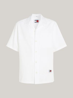 Seersucker Kurzarmhemd Mit Kubanischem Kragen Weiß Tommy Hilfiger