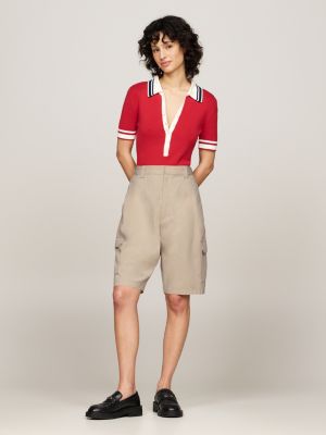 Dual Gender Wide Leg Cargo Shorts | Beige | Tommy Hilfiger