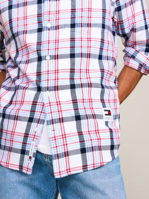 Check Logo Regular Fit Shirt White Tommy Hilfiger