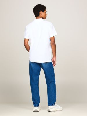 Regular Fit Color Block Poloshirt Mit Logo Weiß Tommy Hilfiger