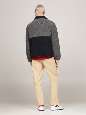 Relaxed Teddy Fleece Jacket Grey Tommy Hilfiger