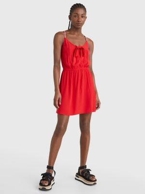 Essential Fit And Flare Kleid Rot Tommy Hilfiger