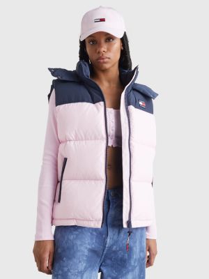 Alaska Puffer Weste In Color Block Rosa Tommy Hilfiger