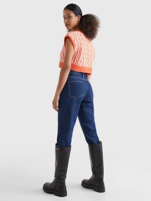 Super Cropped Fit Pullunder Mit Zopfmuster Rot Tommy Hilfiger
