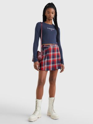 Essential Cropped Fit Langarmshirt Blau Tommy Hilfiger