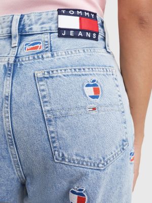 Mom Ultra High Rise Tapered Embroidered Jeans | DENIM | Tommy Hilfiger