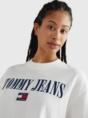 Archive Crop Top Met Korte Mouwen Wit Tommy Hilfiger