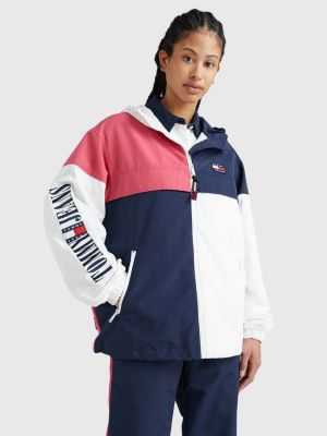 Relaxed Fit Chicago Windjacke In Color Block Weiß Tommy Hilfiger