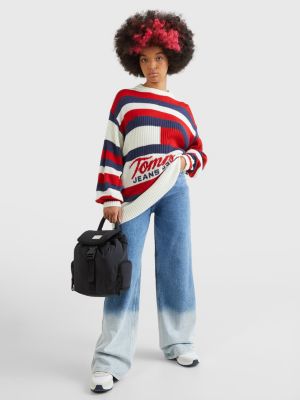 Pullover Mit Color Block Design Und Logo Weiß Tommy Hilfiger