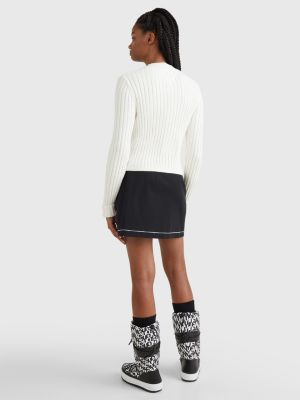 Essential Boxy Pullover Mit Mock Rollkragen Weiß Tommy Hilfiger