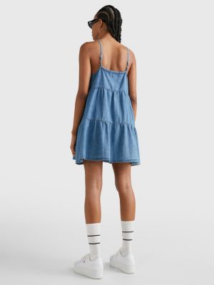Chambray Denim Tiered Dress | DENIM | Tommy Hilfiger