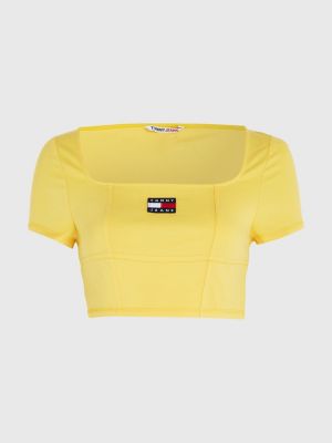 Archive Crop Top Mit Quadratischem Ausschnitt Gelb Tommy Hilfiger