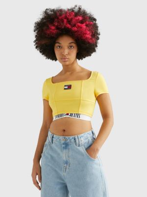 Archive Crop Top mit quadratischem Ausschnitt | GELB | Tommy Hilfiger