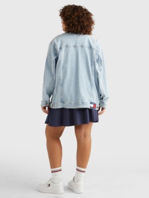 Veste Trucker Oversize Curve En Denim Denim Tommy Hilfiger