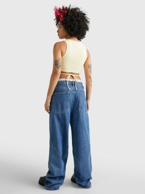 Self Tie Flag Crop Top Yellow Tommy Hilfiger
