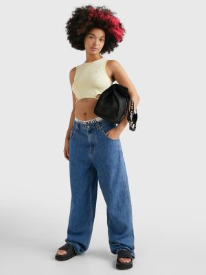 Self Tie Flag Crop Top Yellow Tommy Hilfiger