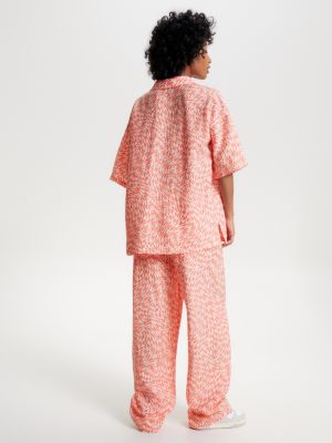 Oversized Fit Hemd Mit Psychedelischem Print Rosa Tommy Hilfiger