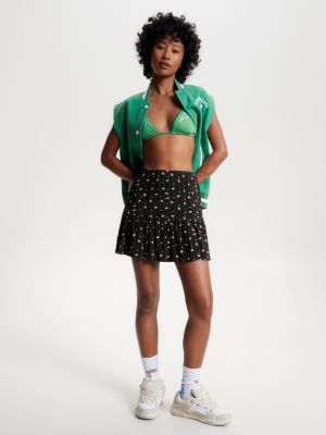 Minirock Mit Geometrischem Mikro Print Schwarz Tommy Hilfiger