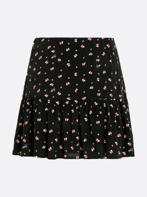 Minirock Mit Geometrischem Mikro Print Schwarz Tommy Hilfiger