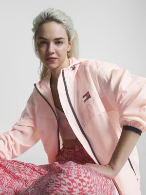 Packable Recycled Zip Thru Hooded Jacket Pink Tommy Hilfiger