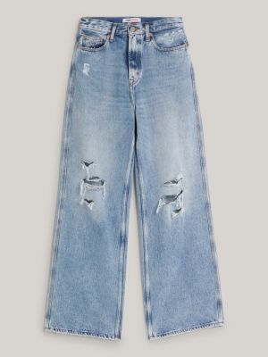 Claire High Rise Wide Leg Ripped Jeans Denim Tommy Hilfiger
