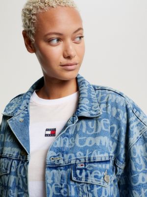 Daisy Spell Out Oversized Denim Jacket Denim Tommy Hilfiger