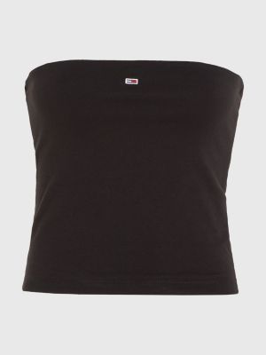 Essential Flag Patch Tube Top Black Tommy Hilfiger