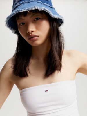 Essential Tube Top Mit Flag Patch Weiß Tommy Hilfiger
