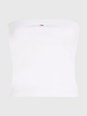 Essential Tube Top Mit Flag Patch Weiß Tommy Hilfiger
