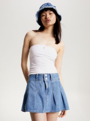 Essential Tube Top Mit Flag Patch Weiß Tommy Hilfiger