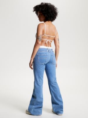 Badge Tie Back Ultra Crop Top Pink Tommy Hilfiger
