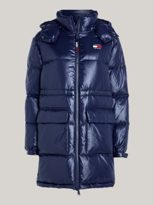 Recycled Down Midi Alaska Puffer Jacket Blue Tommy Hilfiger