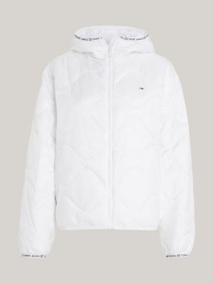 Quilted Hooded Puffer Jacket White Tommy Hilfiger