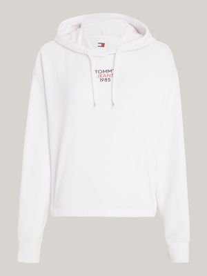 Felpa Crop Essential Relaxed Fit Bianco Tommy Hilfiger