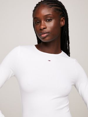 Essential Slim Fit Langarm Body Weiß Tommy Hilfiger