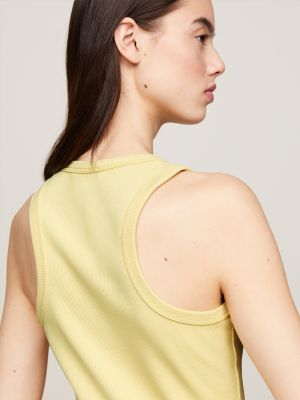 Essential Ribbed Bodycon Sleeveless Dress Yellow Tommy Hilfiger