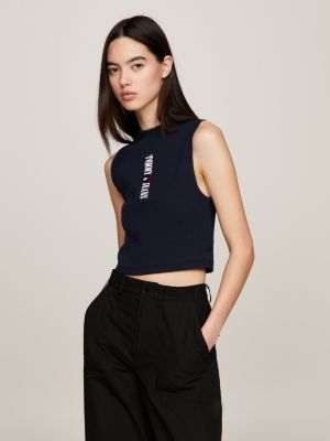 Archive Logo Cropped Tank Top | Blue | Tommy Hilfiger