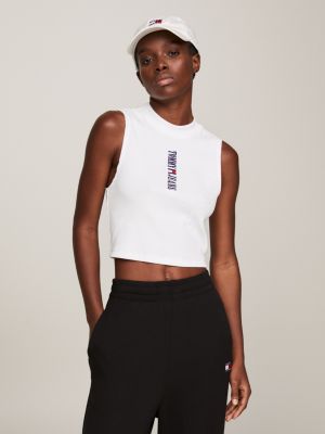 Archive Logo Cropped Tank Top | White | Tommy Hilfiger