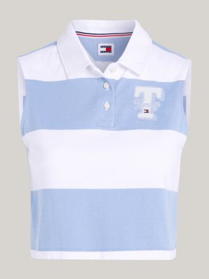 Armelloses Cropped Fit College Poloshirt Blau Tommy Hilfiger