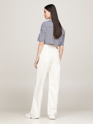 High Rise Jeans Met Wijde Fit Wit Tommy Hilfiger