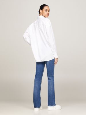 Oversized Overshirt Met Scriptlogo Wit Tommy Hilfiger
