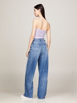 Slim Fit Tanktop Met Tommy Badge En Halternek Paars Tommy Hilfiger